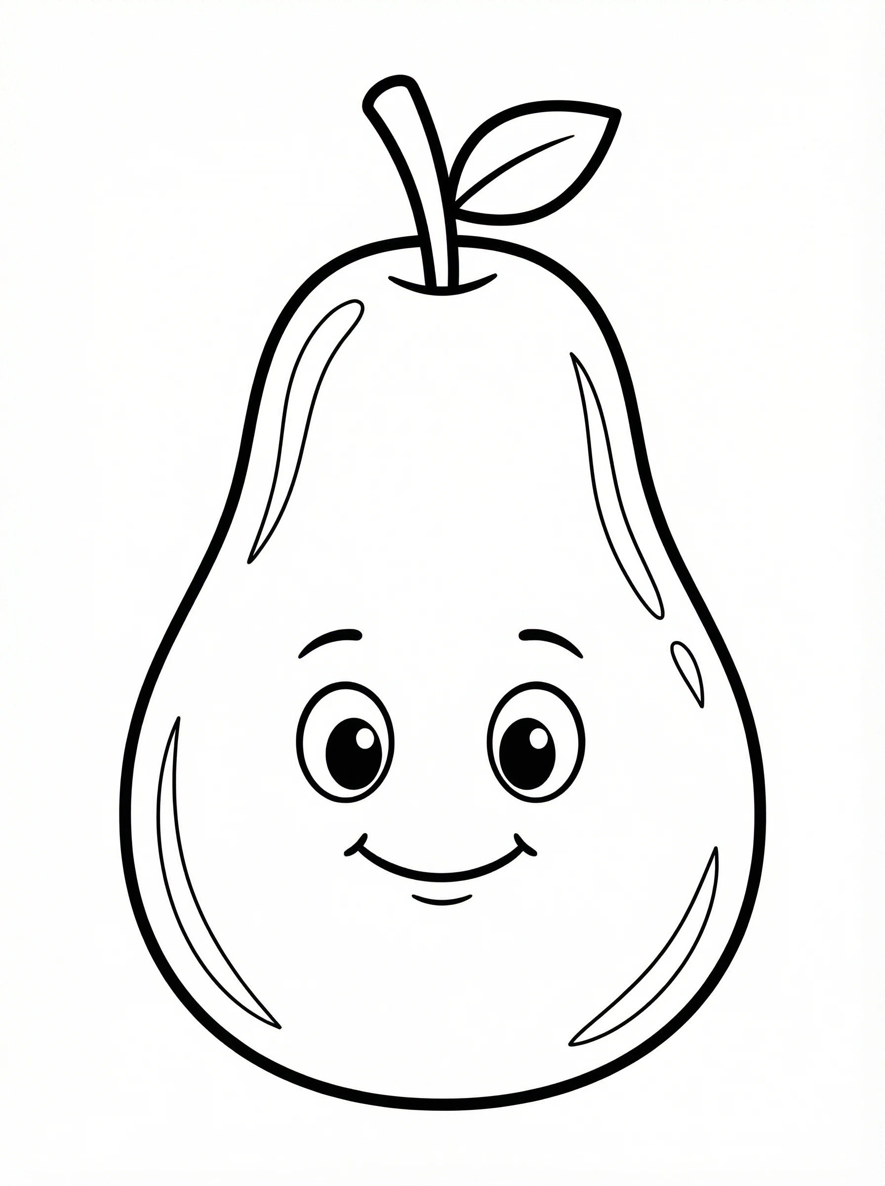 Happy Pear Coloring Page