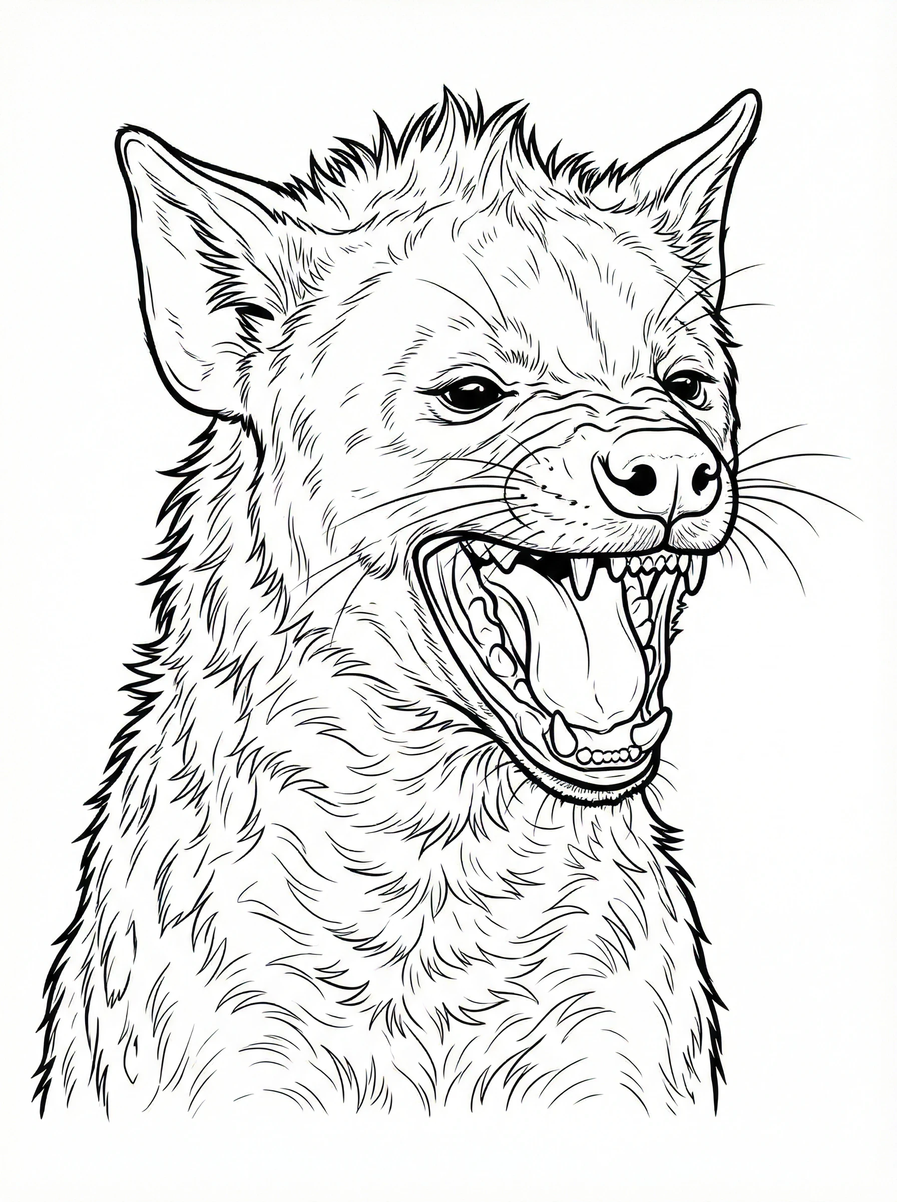 Laughing Hyena Coloring Page