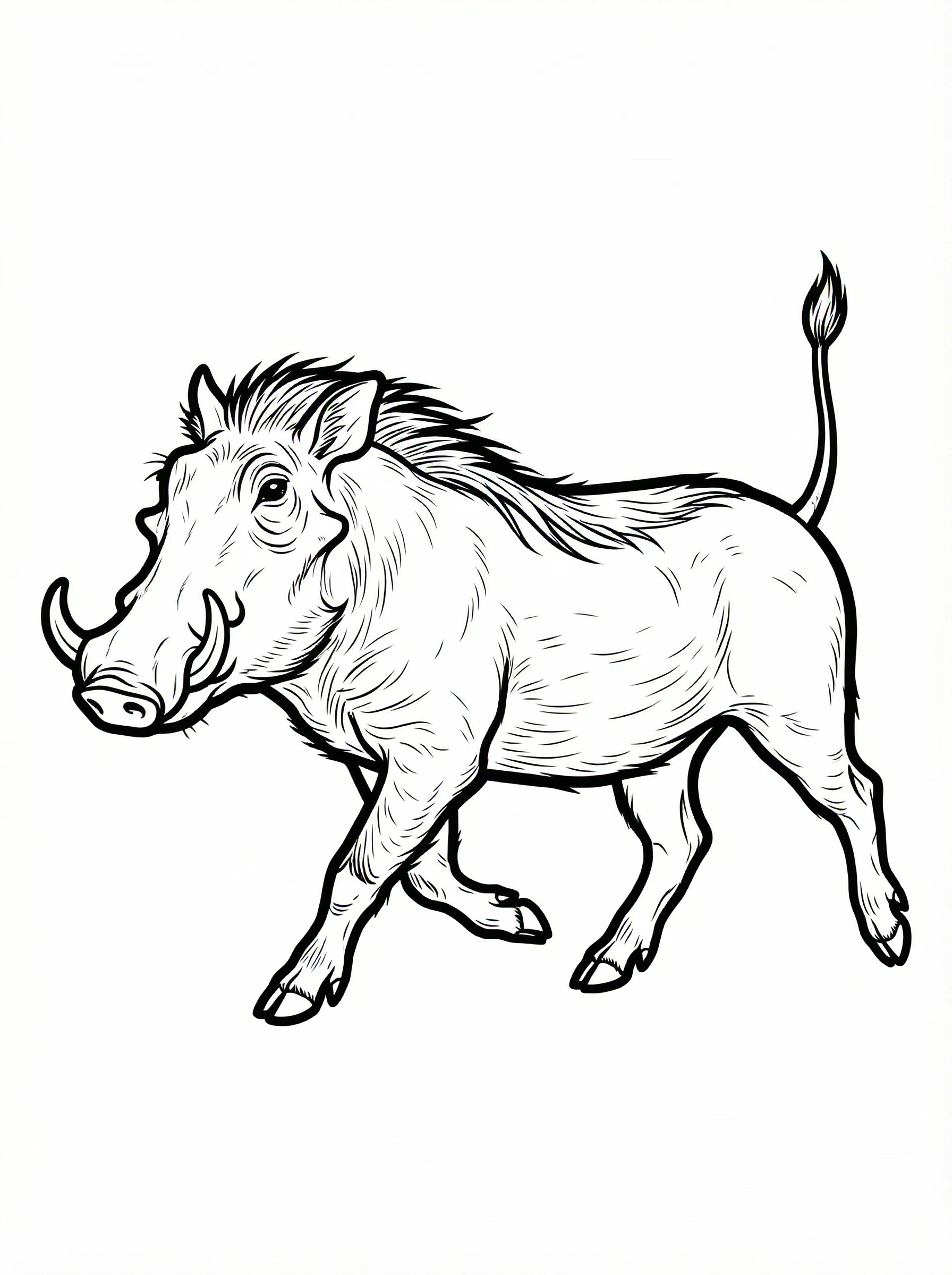 Trotting Warthog Coloring Page