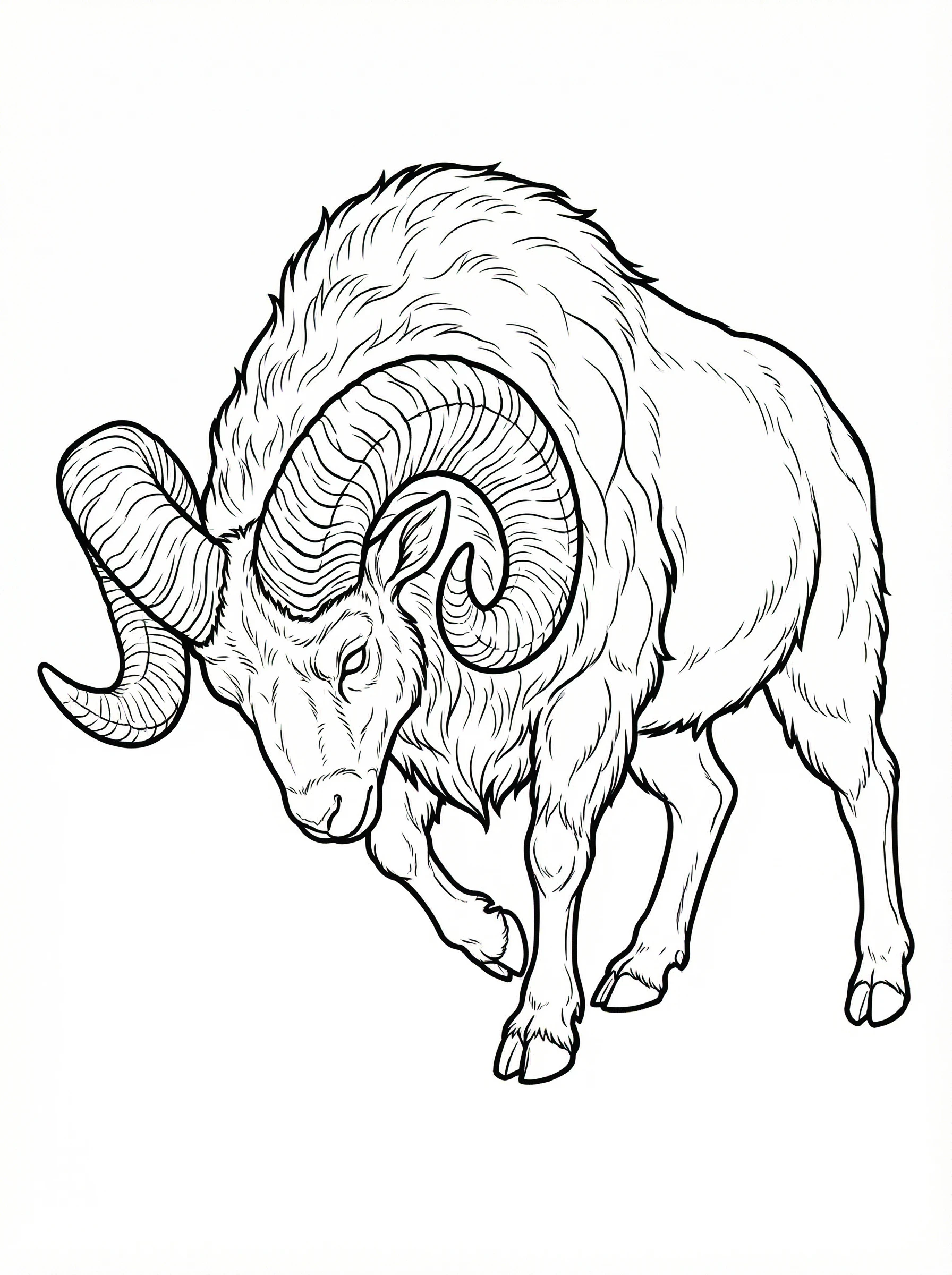 Bighorn Sheep Ram Coloring Page
