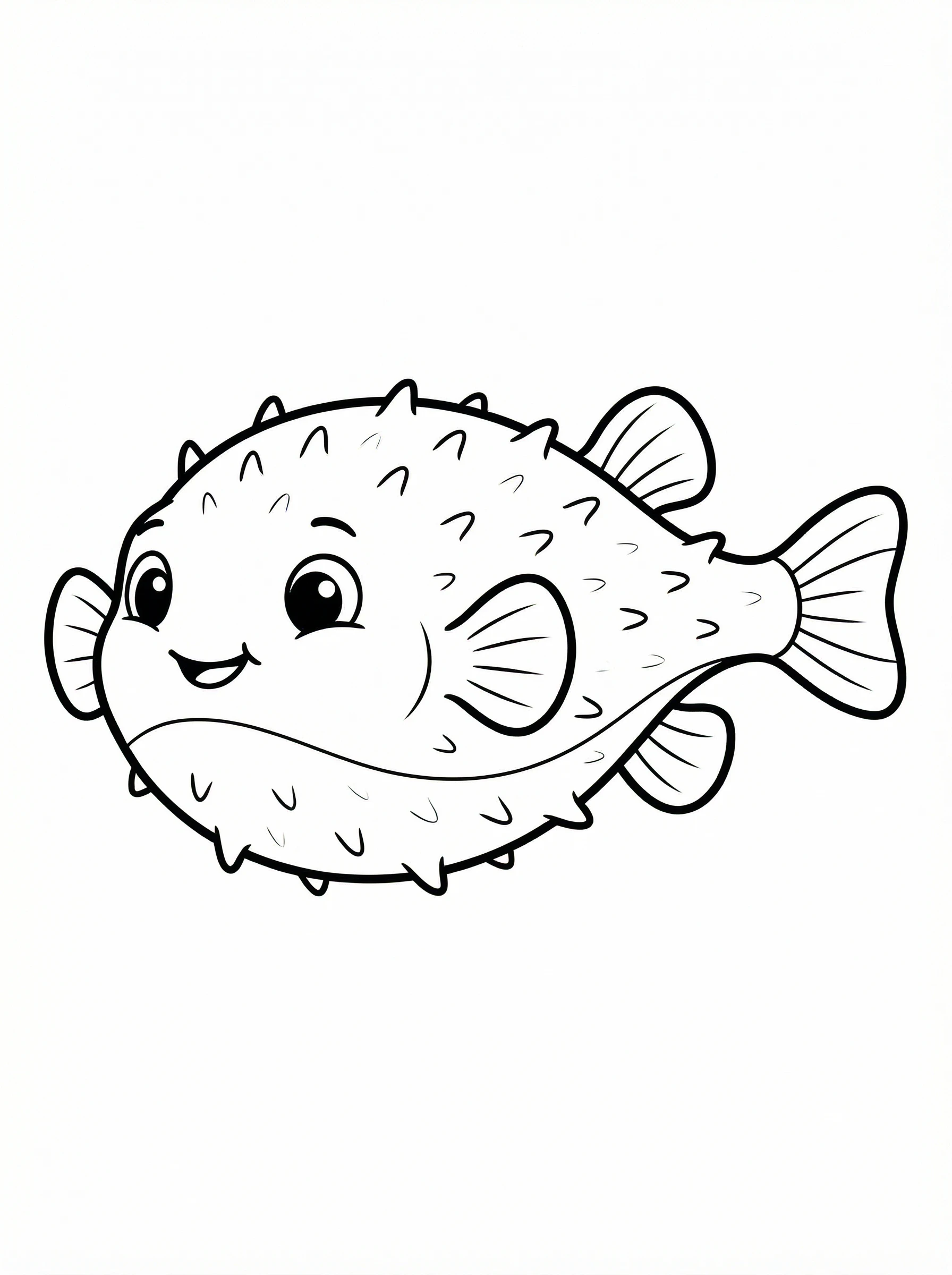 Cute Pufferfish Coloring Page