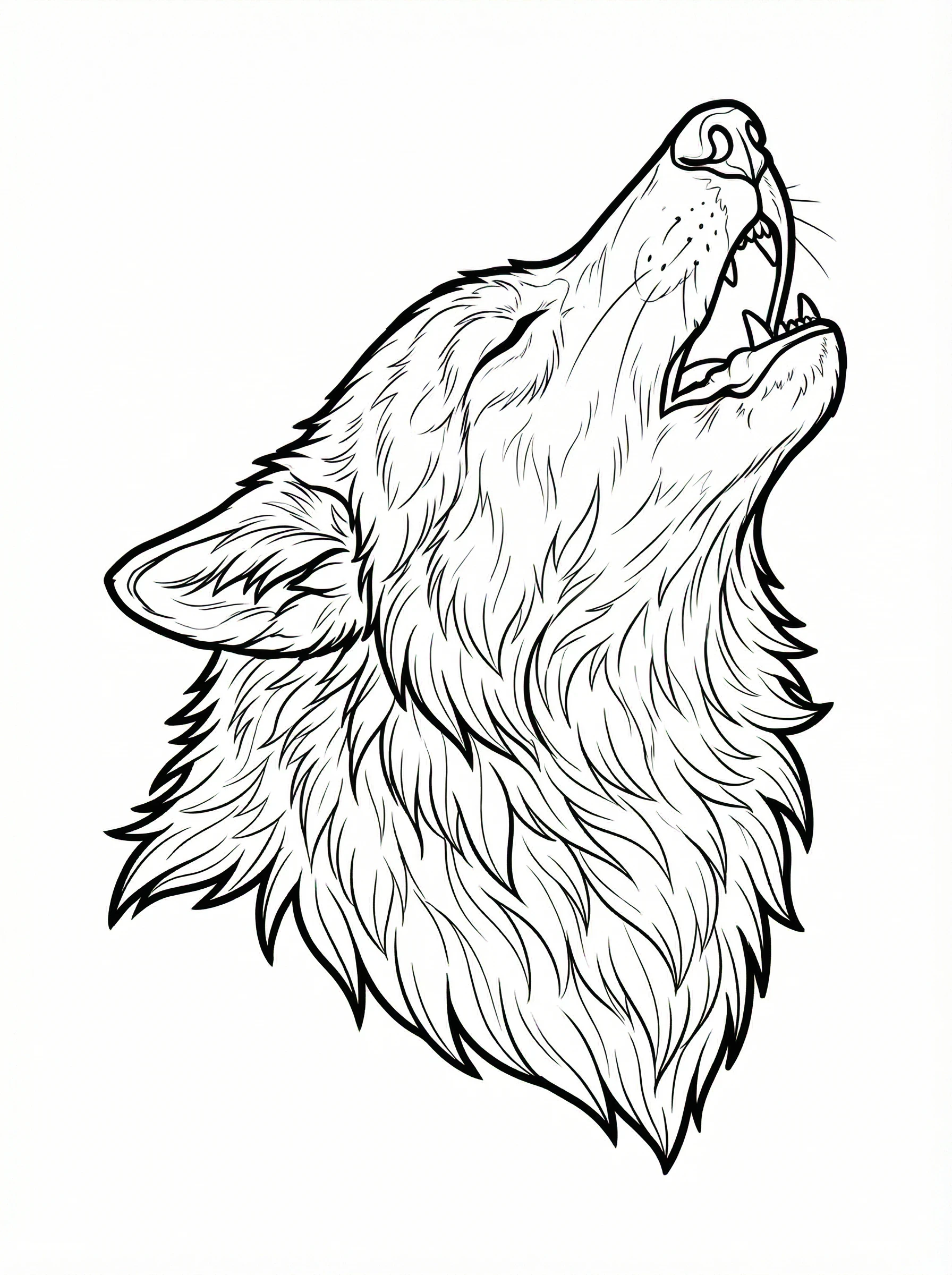 Howling Wolf Coloring Page