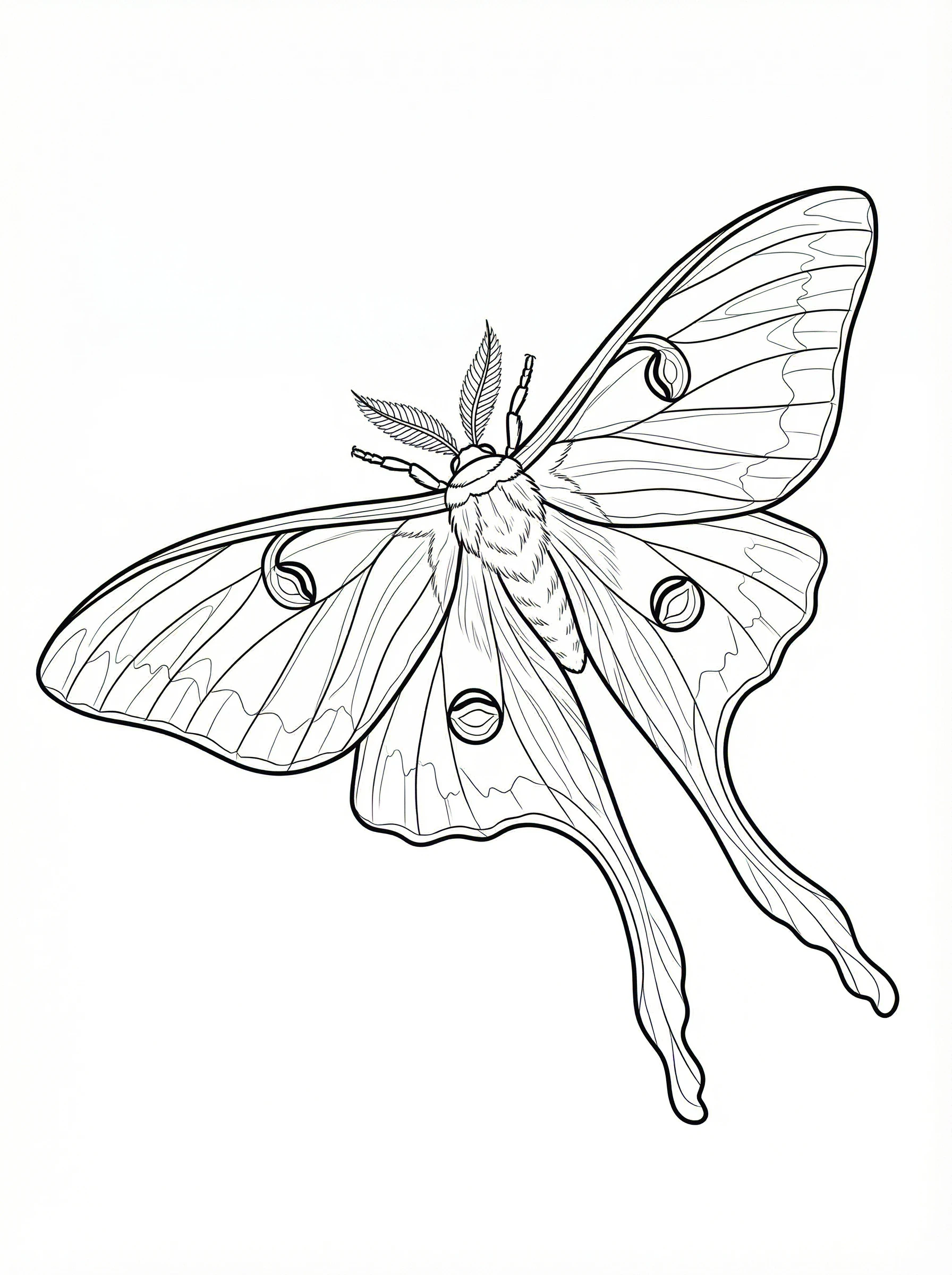 Luna Moth Coloring Page