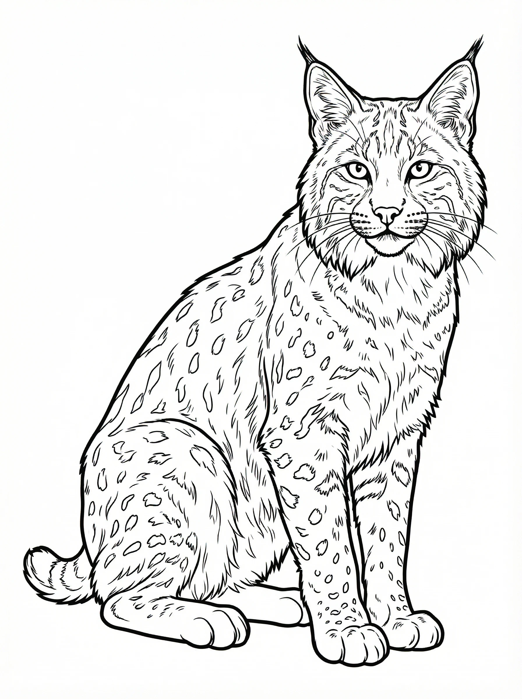 Sitting Bobcat Coloring Page