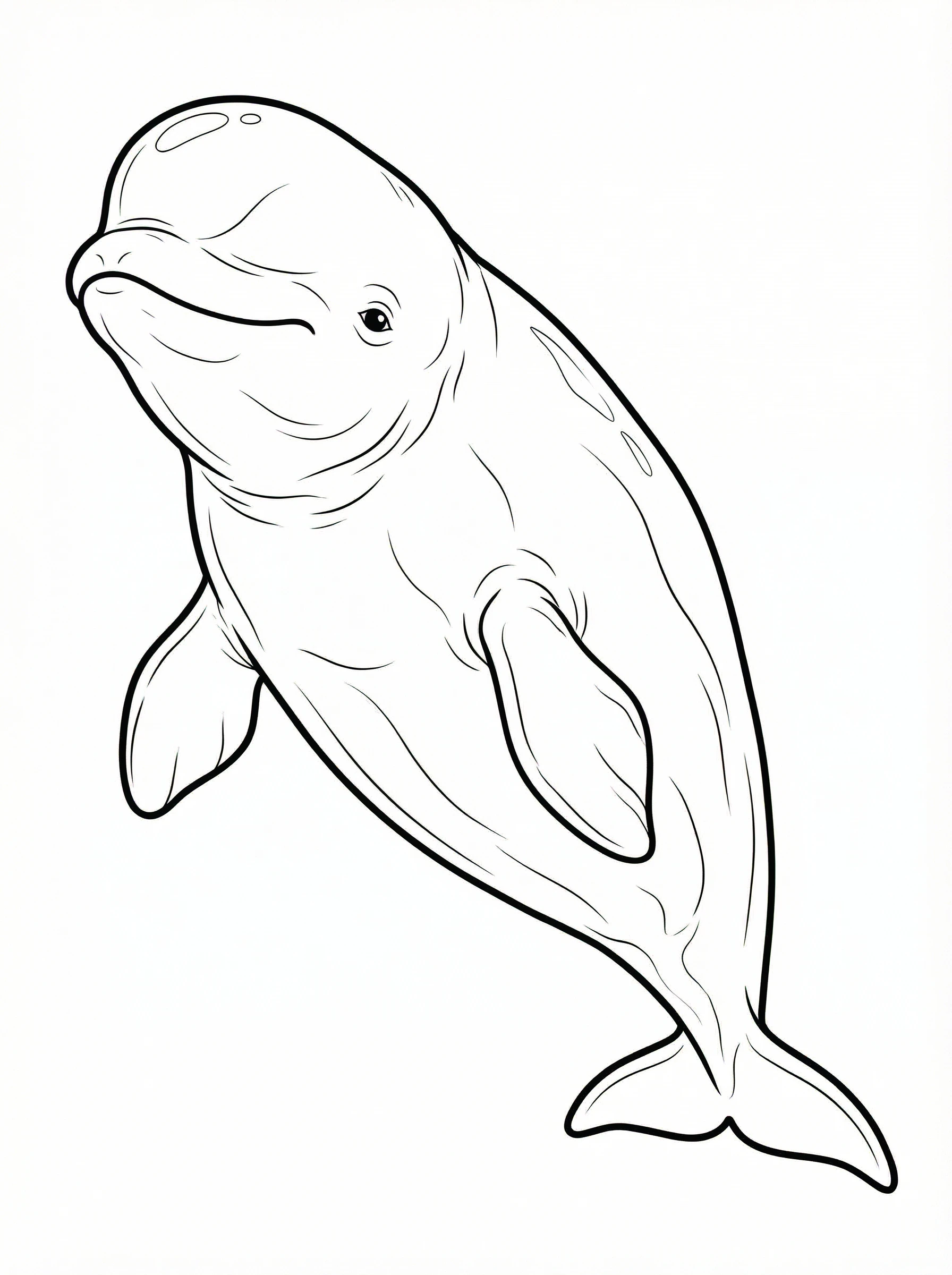 Smiling Beluga Whale Coloring Page