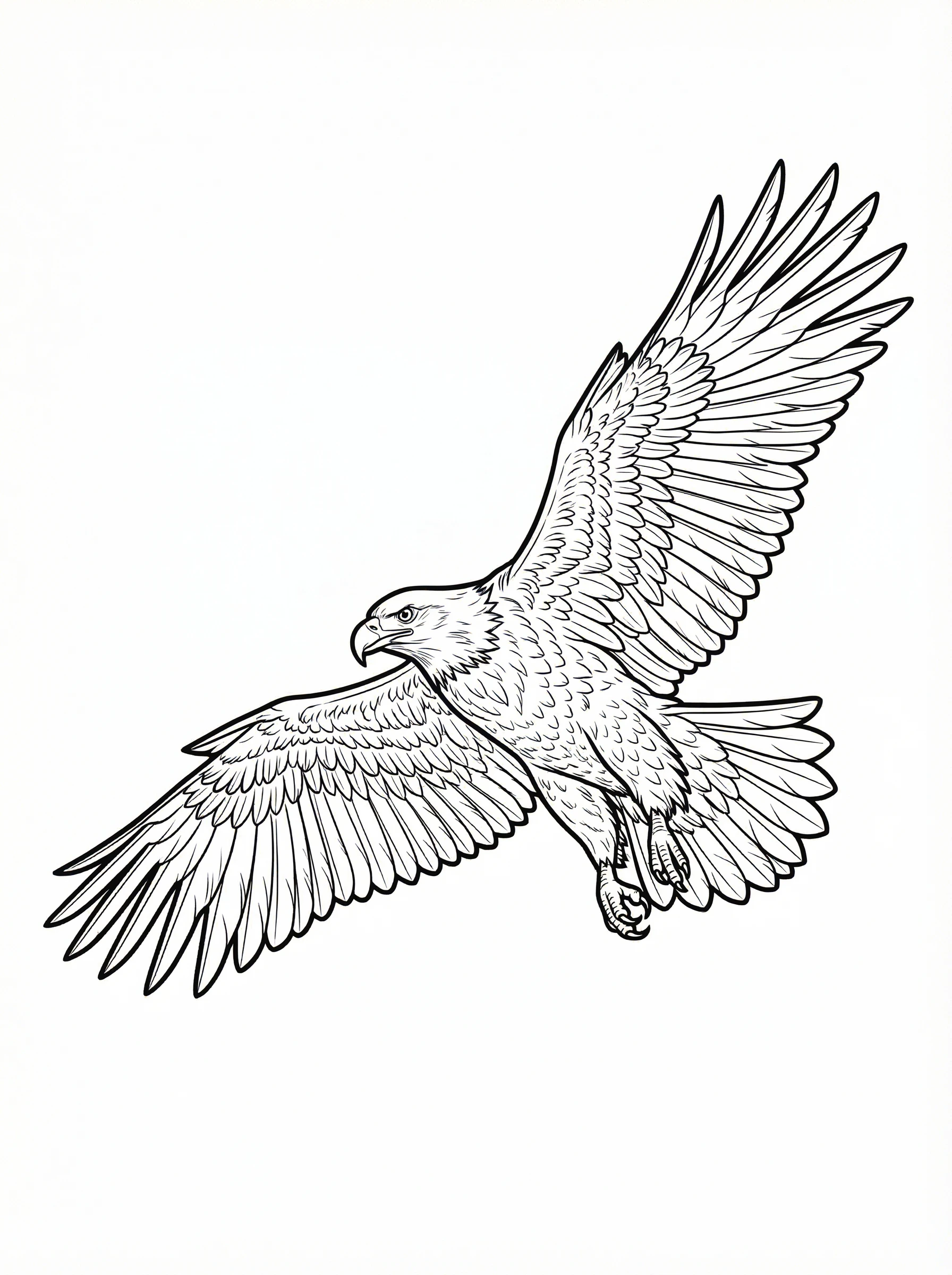 Soaring Bald Eagle Coloring Page