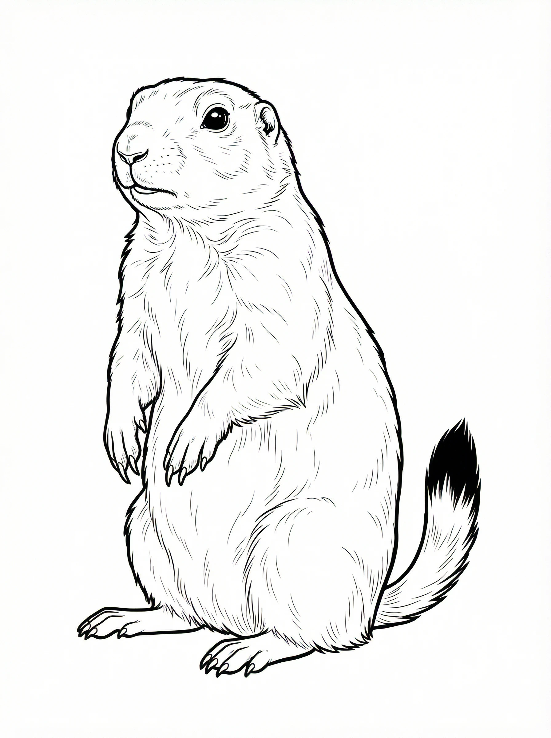 Standing Black-Tailed Prairie Dog Coloring Page