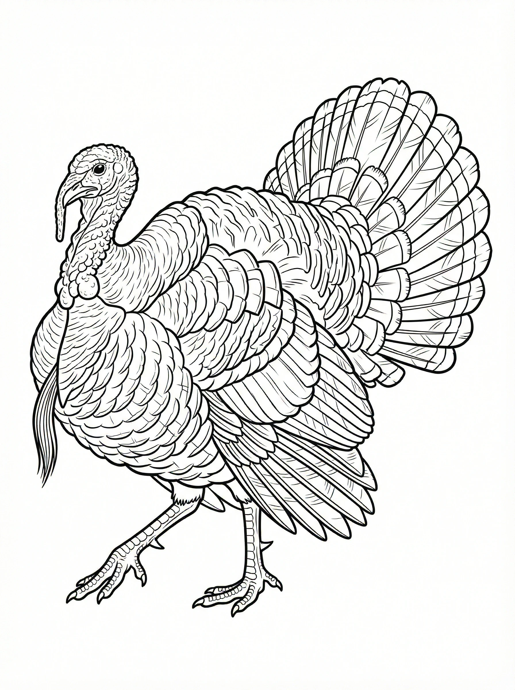 Walking Wild Turkey Coloring Page