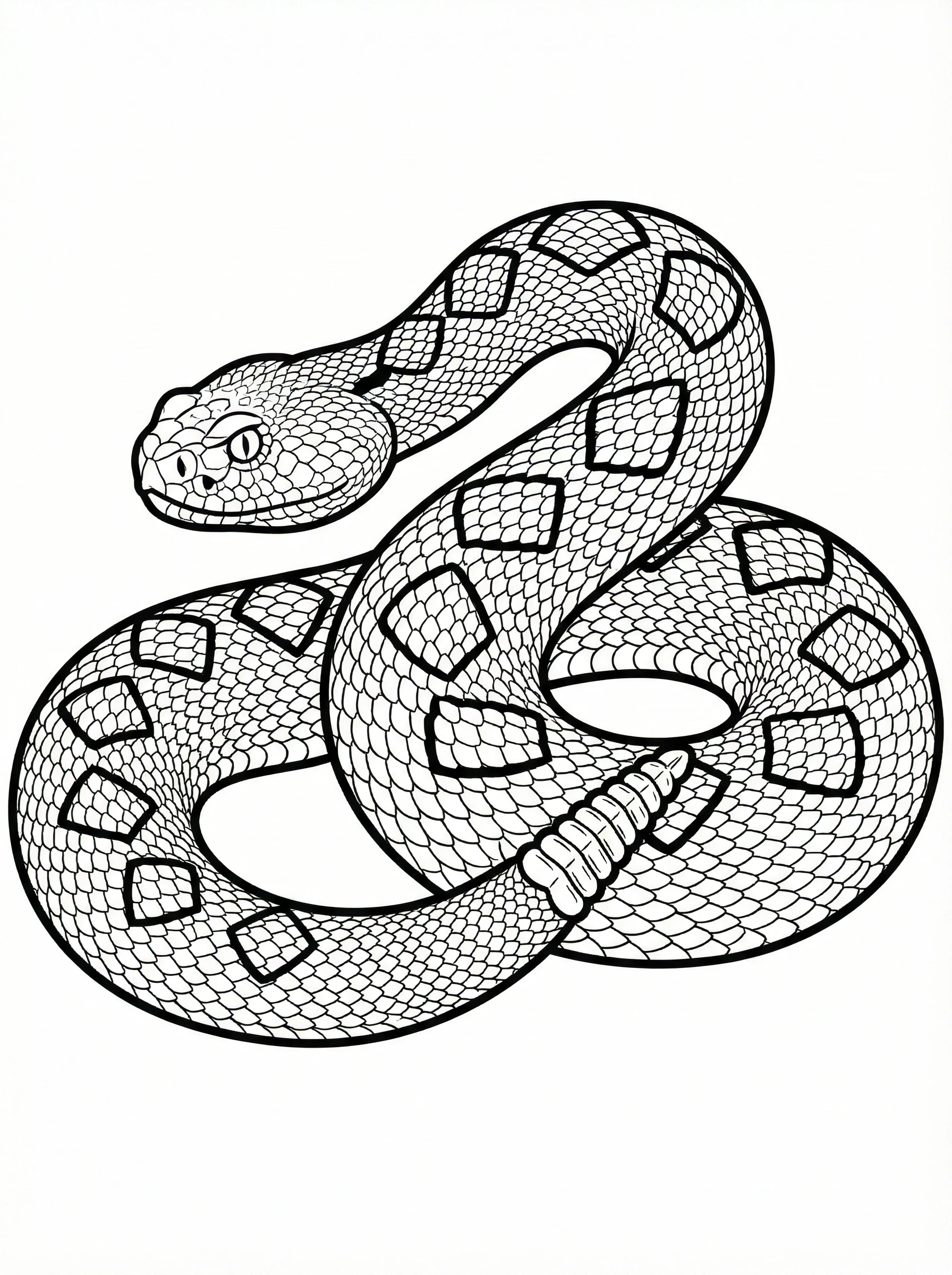 Western Diamondback Rattlesnake Coloring Page