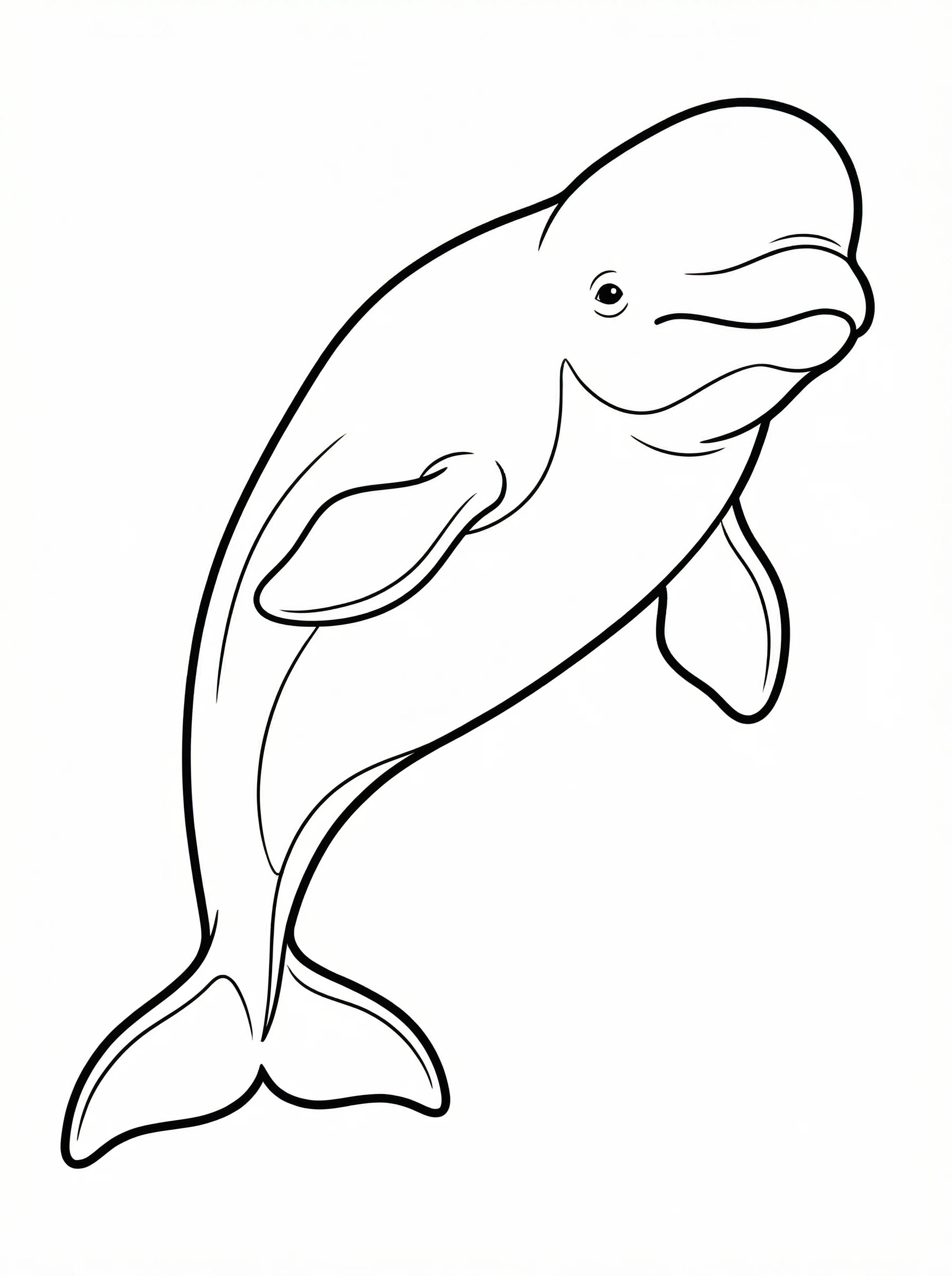 Smiling Beluga Whale Coloring Page