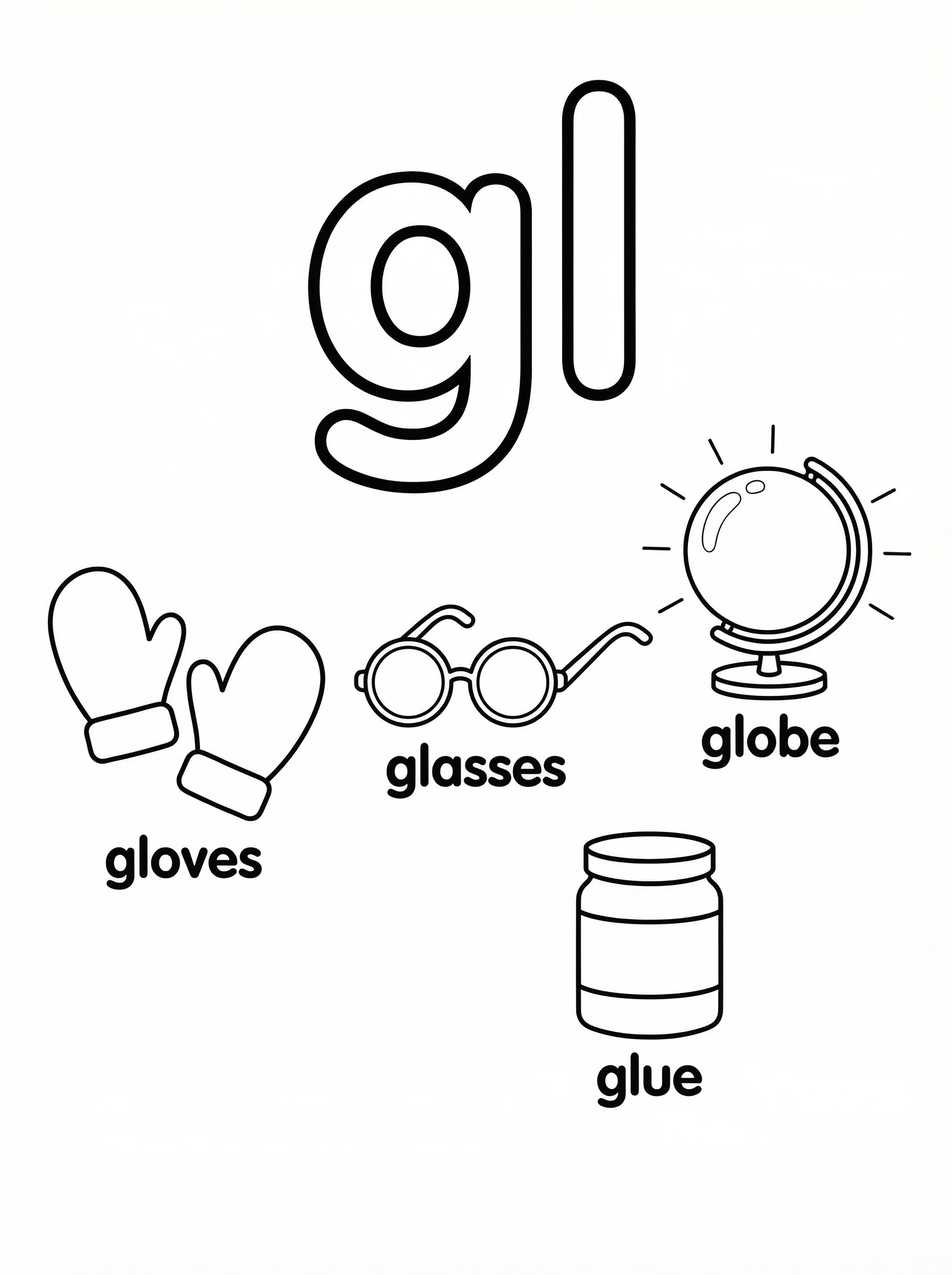 Consonant Blend GL Coloring Page